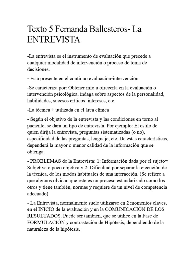 Texto 5 Fernanda Ballesteros | Descargar gratis PDF | Evaluación ...