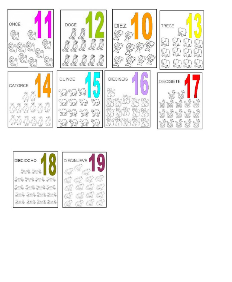numeros del 10 al 19 | PDF