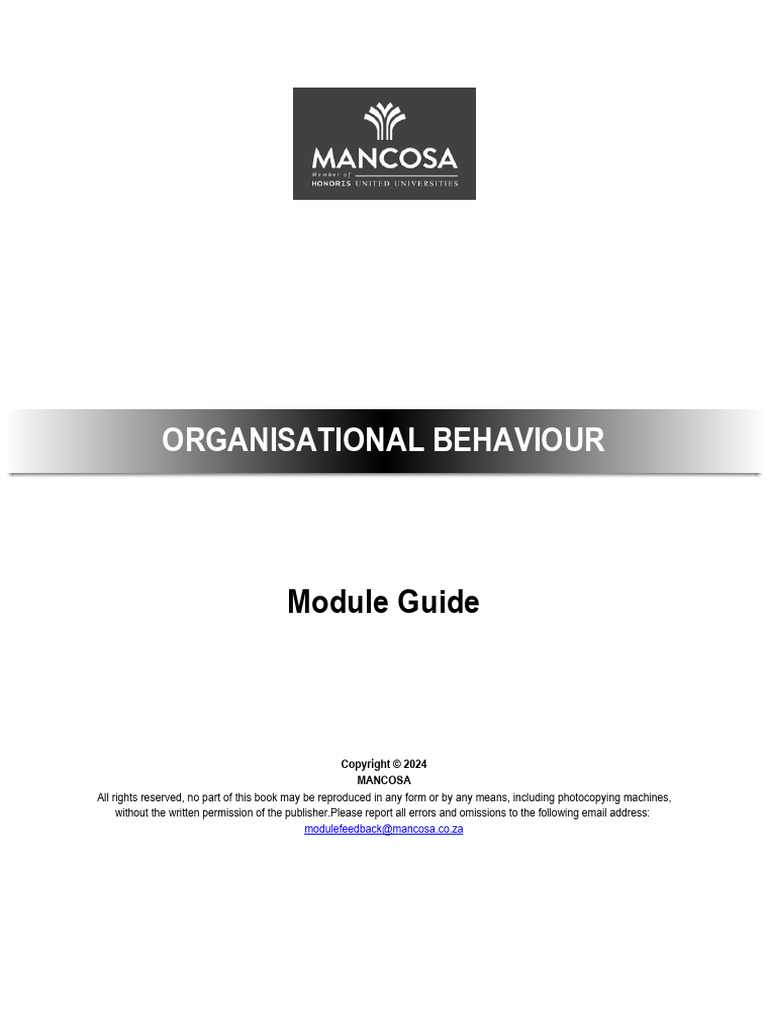 Organisational Behaviour Guide | PDF | System | Business