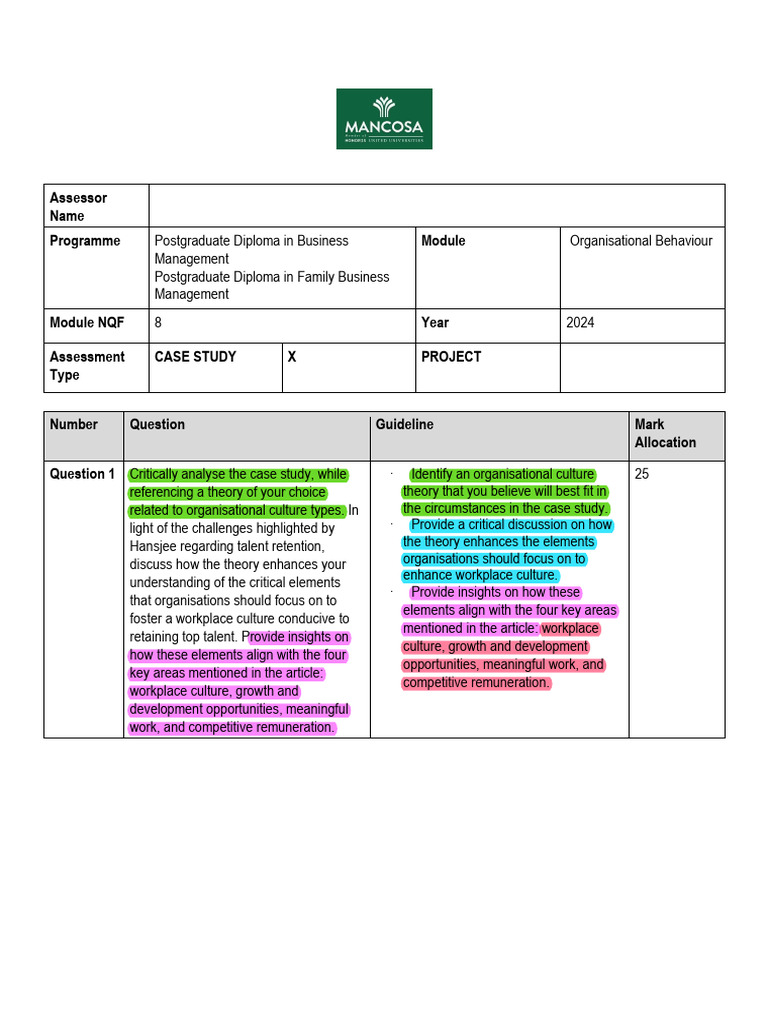 Rubric - ORGANISIATION BEHAVIOUR CASE STUDY | Download Free PDF ... Rubric - ORGANISIATION BEHAVIOUR CASE STUDY | Download Free PDF ...