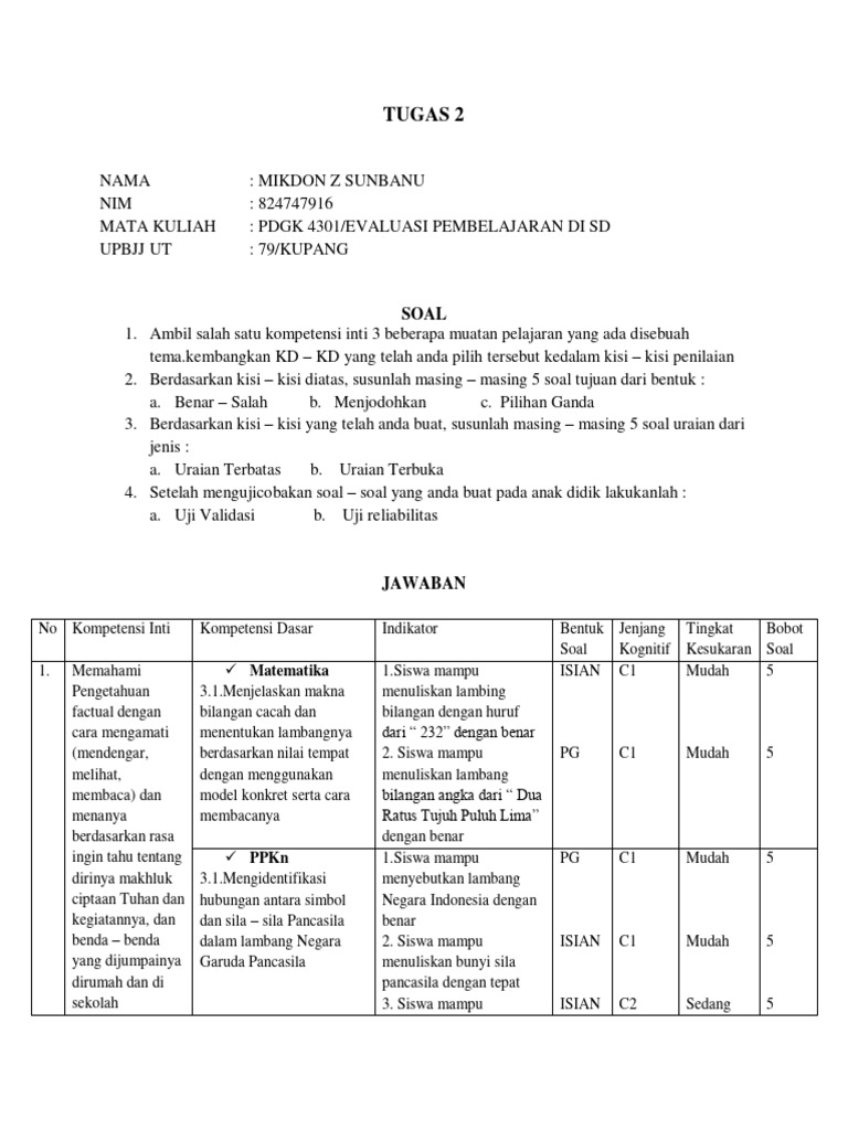 TUGAS 2 EVALUASI - Compressed | PDF