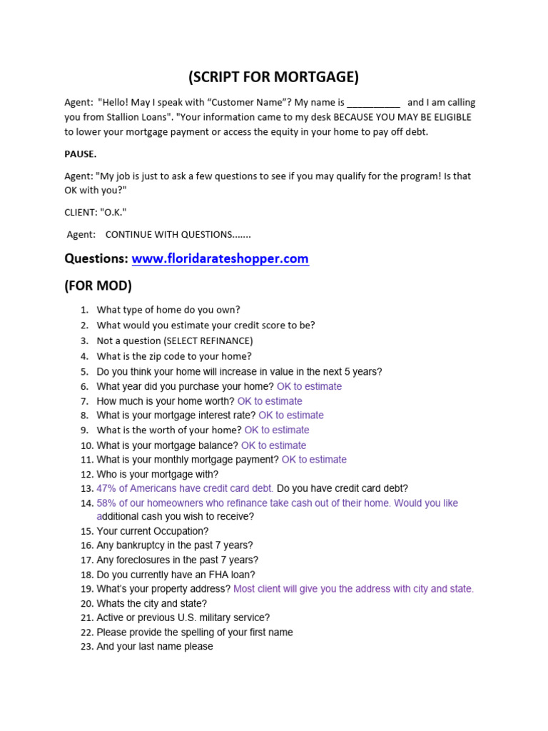 Mortgage Refi Script 101 | PDF | Refinancing | Mortgages