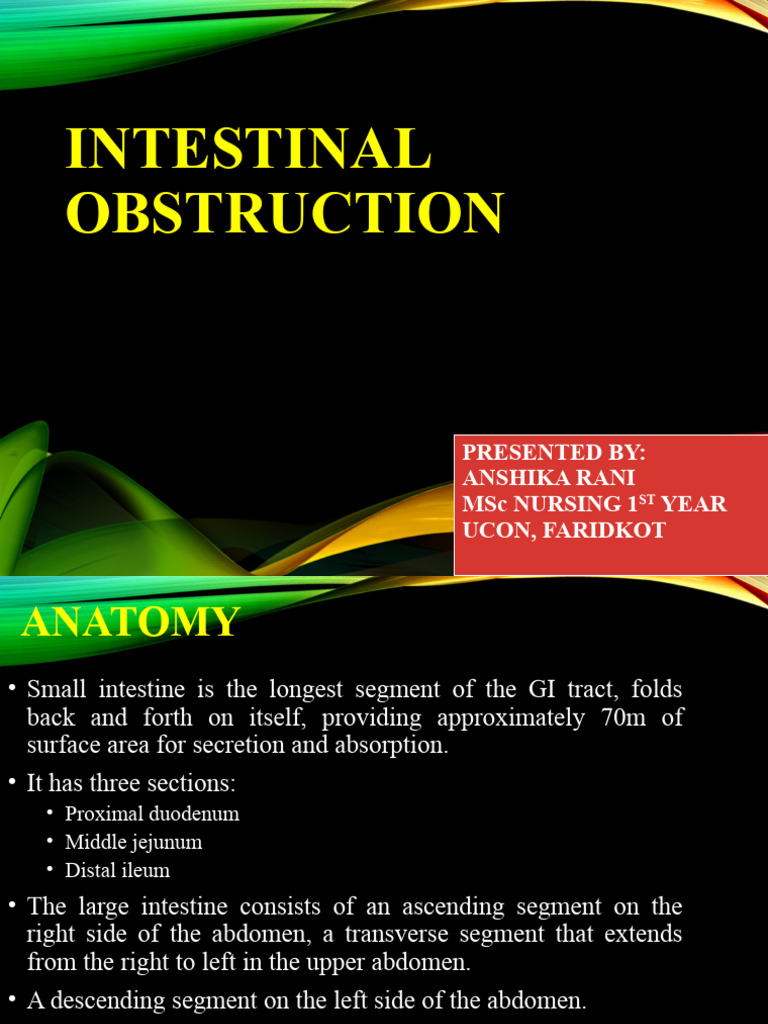 Pediatric Intestinal Obstruction Overview | PDF | Gastrointestinal ...