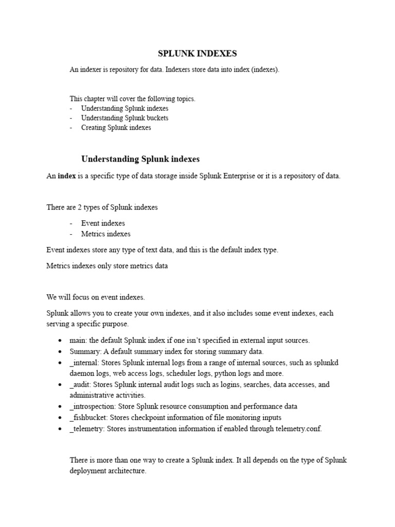 Splunk Indexes | PDF | File System | Computer File