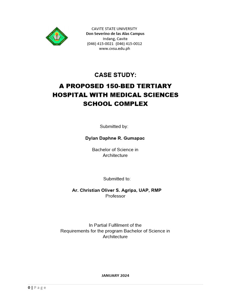 Proposed Tertiary Hospital Case Study | PDF | Health Care | Hospital
