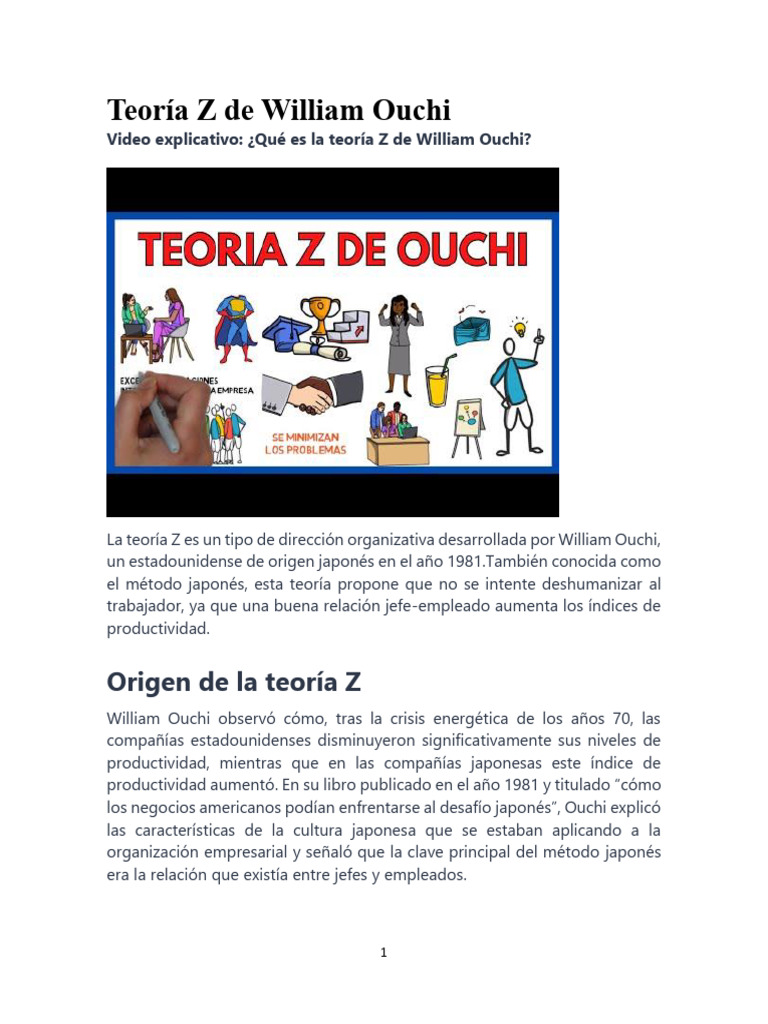 Teoría Z de William Ouchi | PDF | Business | Toma de decisiones