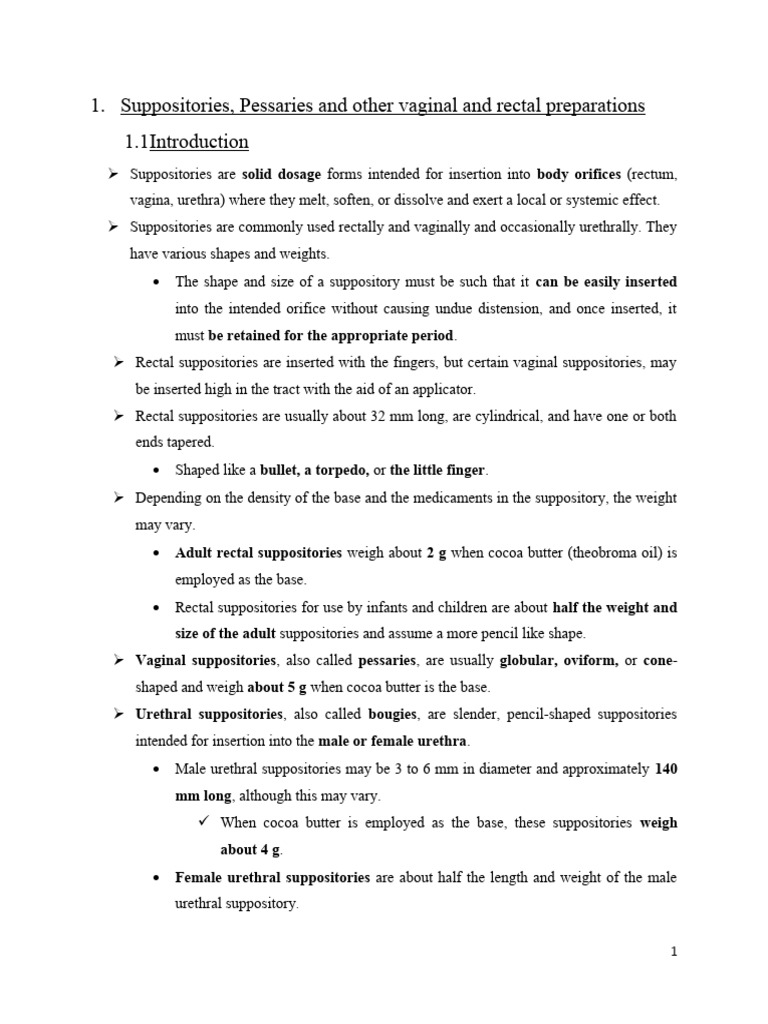 Suppositiry Handout | PDF | Rectum | Vagina