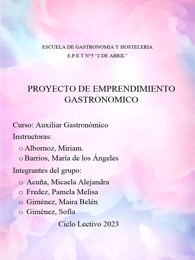 Emprendimiento Gastronómico: Masitas Sabrositas | PDF | Pizza | Panes