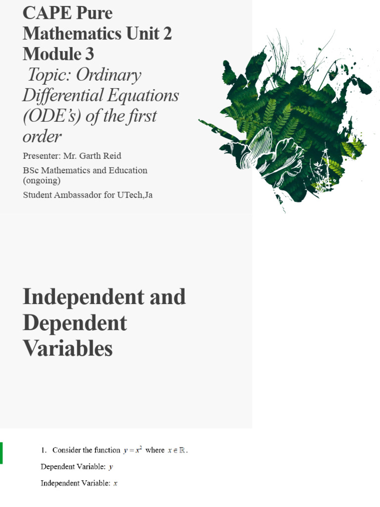 Differential Equations (ODE's) | PDF | Ordinary Differential Equation ...