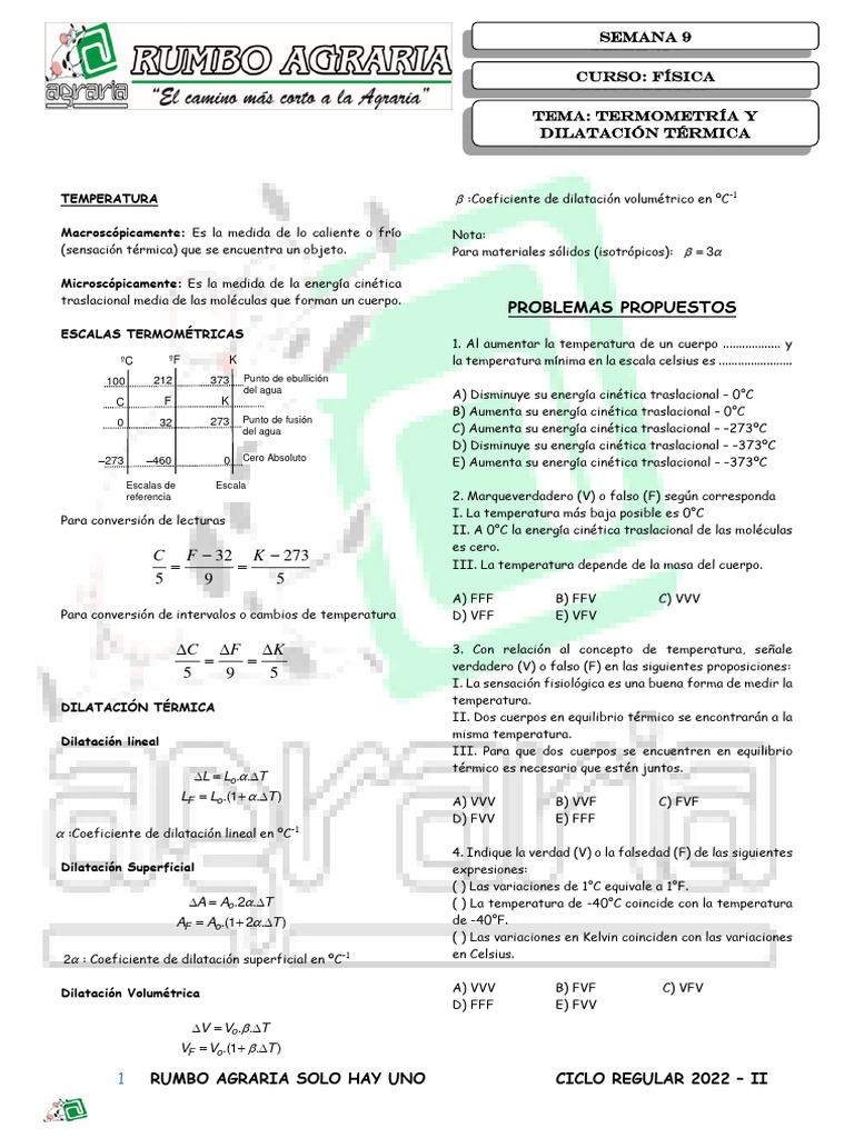 Termometria y Dilatacion Termica | PDF | Temperatura | Expansión térmica
