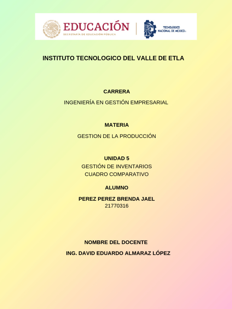 U5.t3.perez Brenda - Cuadro Comparativo | PDF | Business | Procesos de negocio