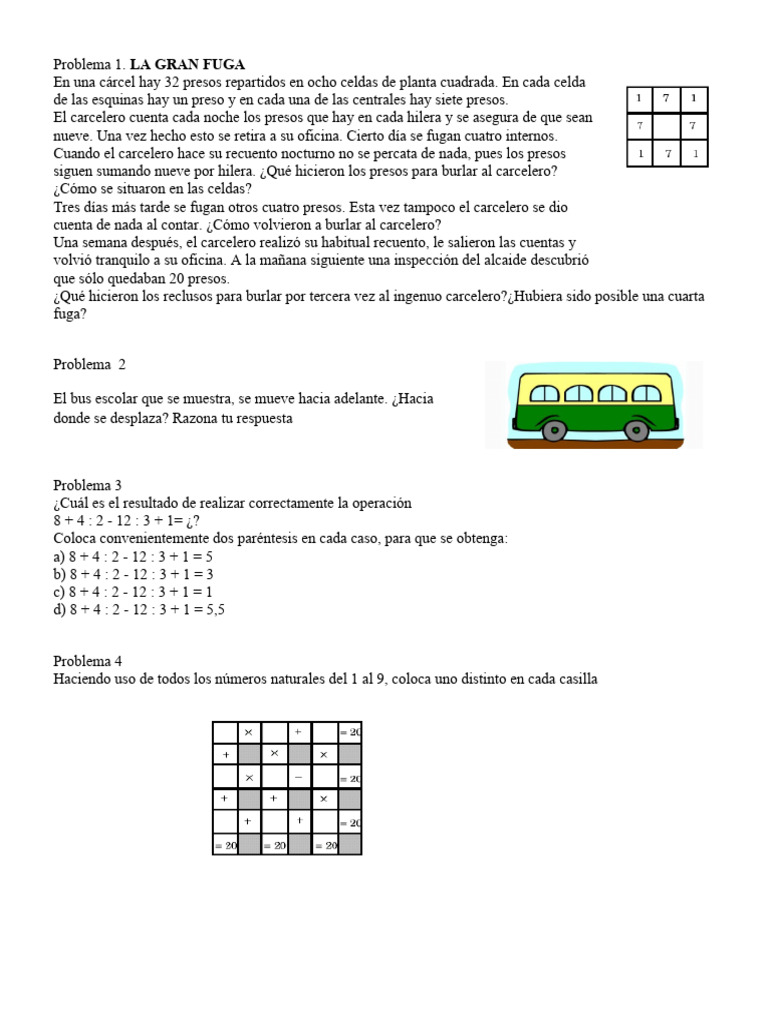 Problemas Mate PIU Basica 2 | PDF