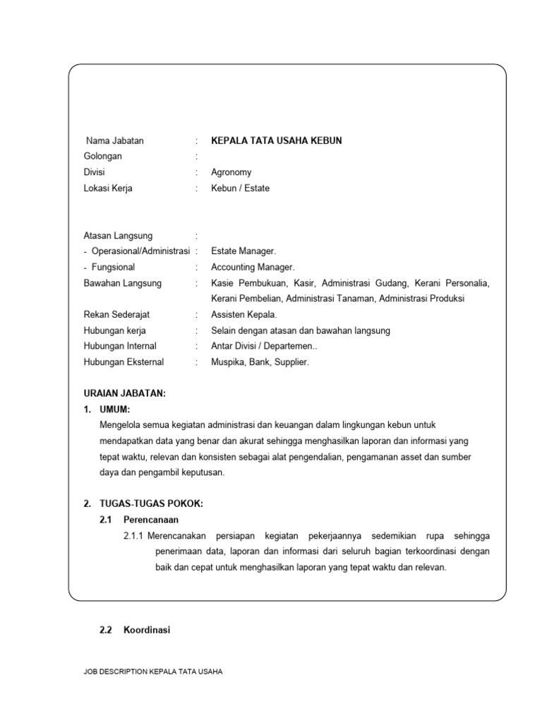 Jobdes Ktu | PDF