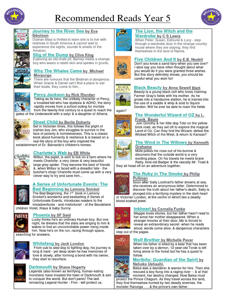 Year 5 Suggested Reading List | PDF