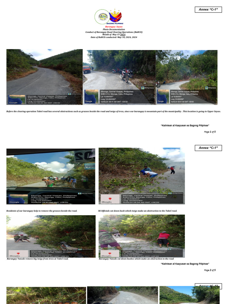 Annex C 1 - Photo Documentation - Barangay BaRCO Monthly Monitoring ...