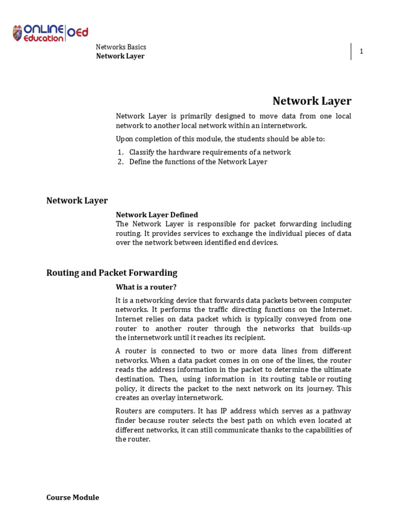 6-Network Layer M | Download Free PDF | Router (Computing) | Computer Network