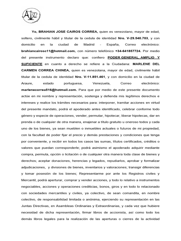 Poder General Consular | PDF | Documento de identidad