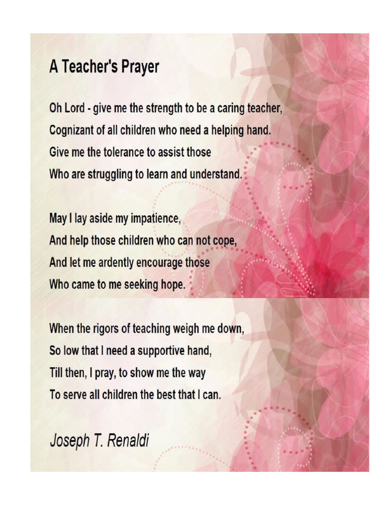 A Teacher's Prayer | PDF