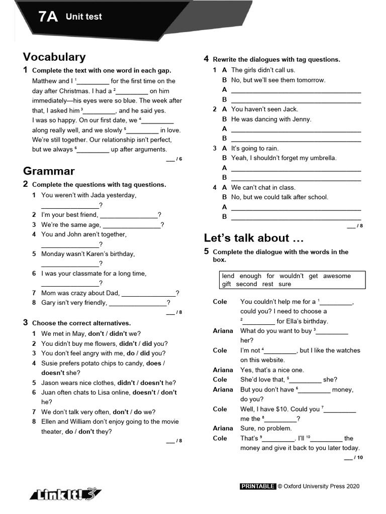 LI L3 Unit Test 7A | PDF