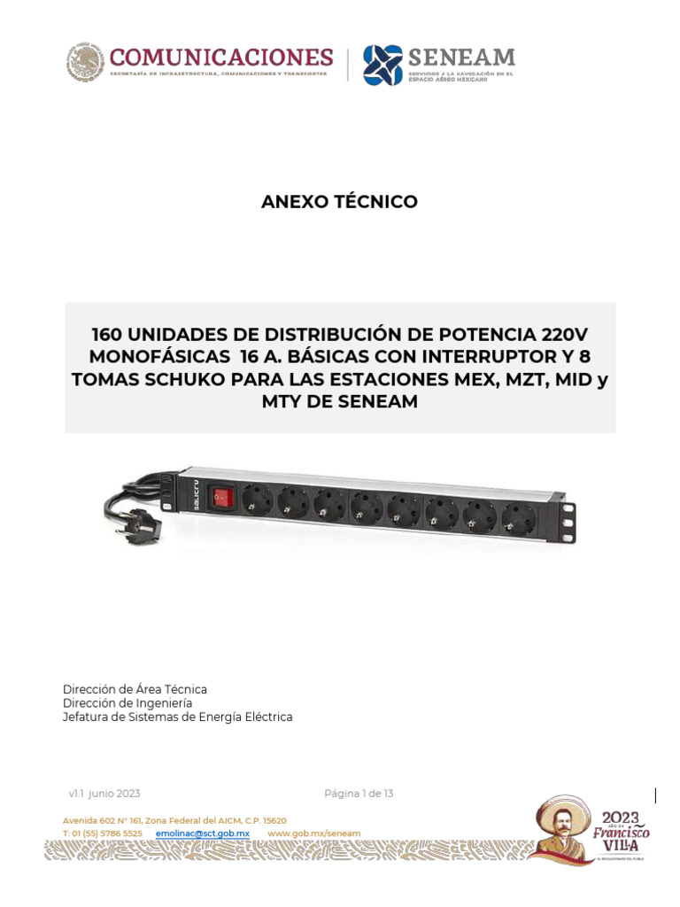 A. T. PDU Básico (160) Junio 2023 V1.1 | PDF | Corriente eléctrica | Ingenieria Eléctrica