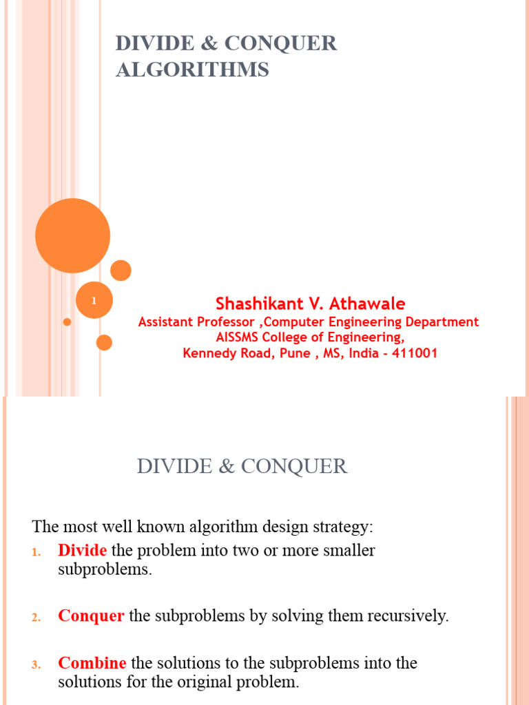Divideandconquer 171108085822 | PDF | Theoretical Computer Science | Algorithms
