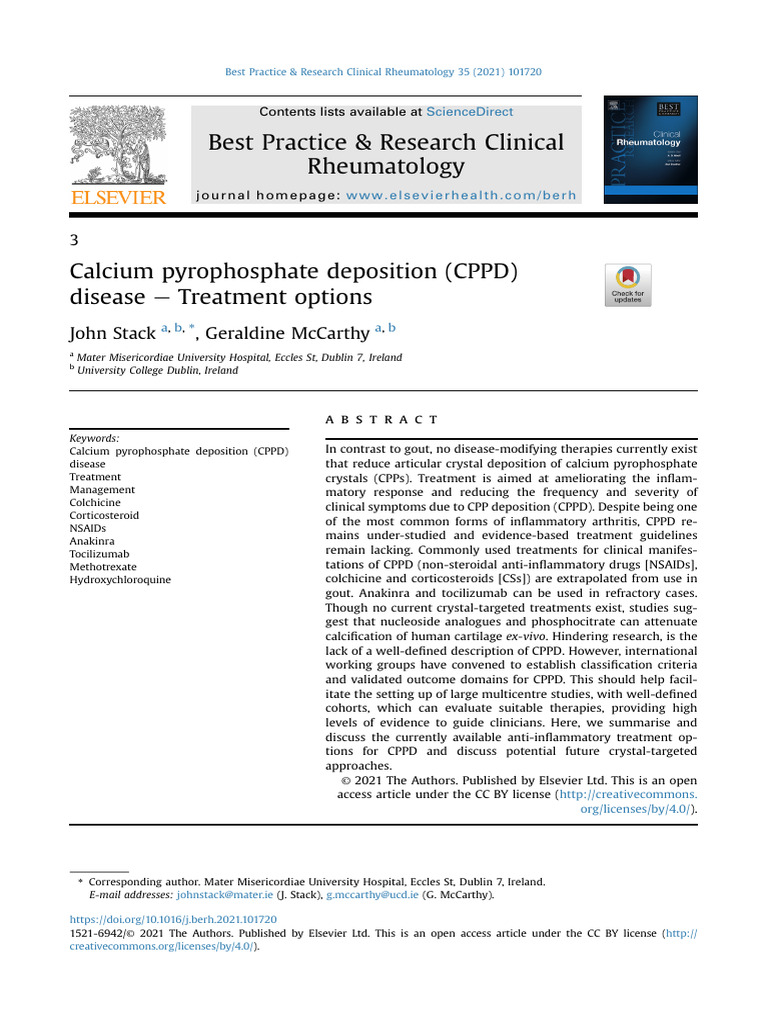 Calcium Pyrophosphate Deposition (CPPD) Disease - Treatment Options ...