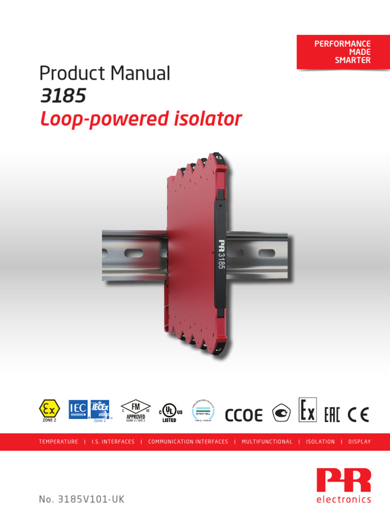 Product Manual: Loop-Powered Isolator | PDF | Power Supply | Switch