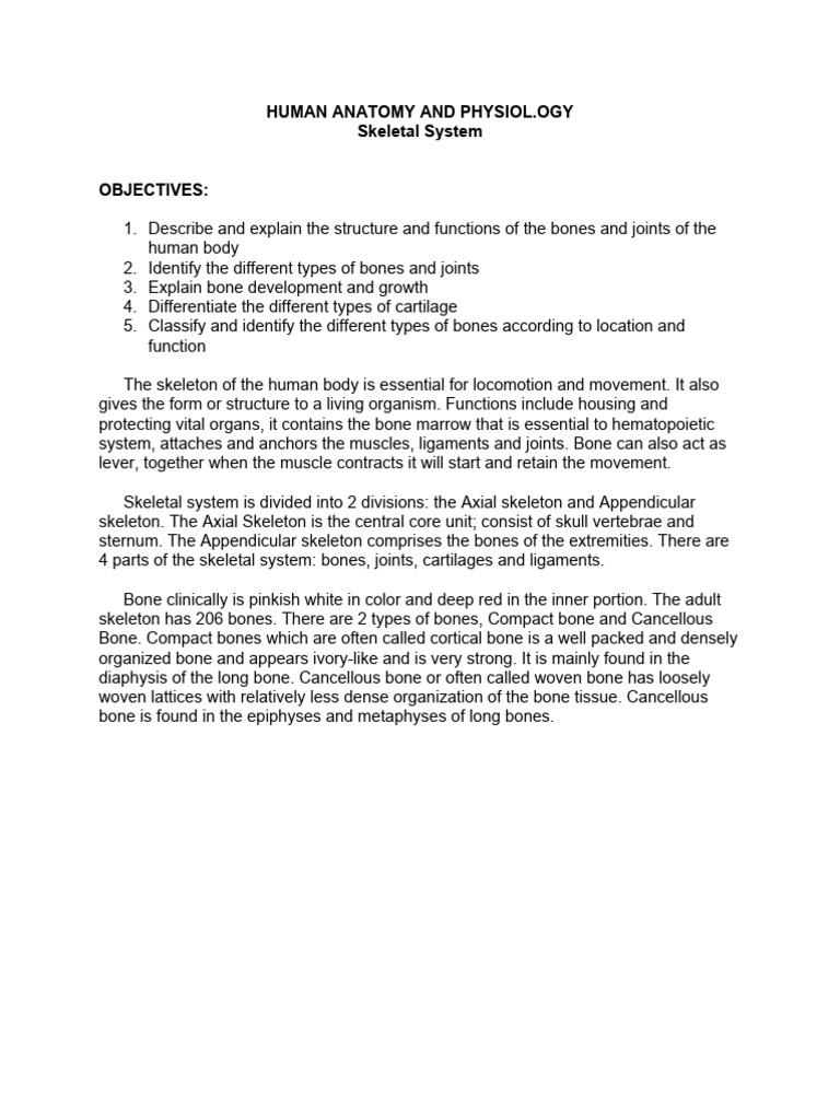 Module - Skeletal System | PDF | Bone | Skull Module - Skeletal System | PDF | Bone | Skull