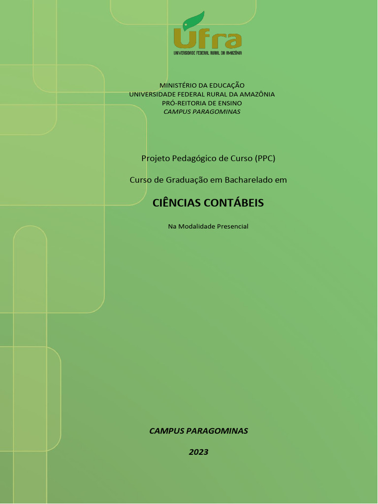 Projeto Pedagógico do Curso de SI UFRA | PDF | Bem-estar