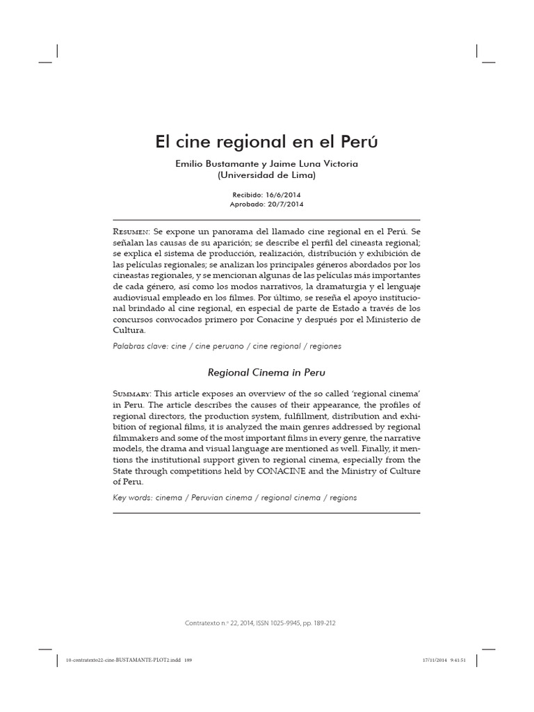 El Cine Regional en El Peru | PDF | Perú