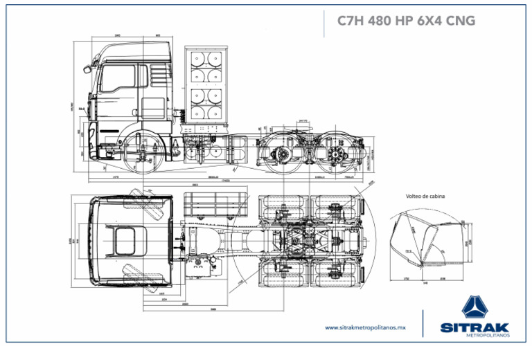 DIAGRAMA C7H 6X4 480HP CNG Sitrak | PDF