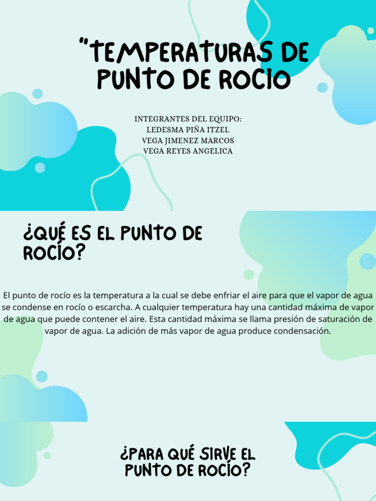 Cálculo y Medición del Punto de Rocío | PDF | Humedad | Vapor de agua