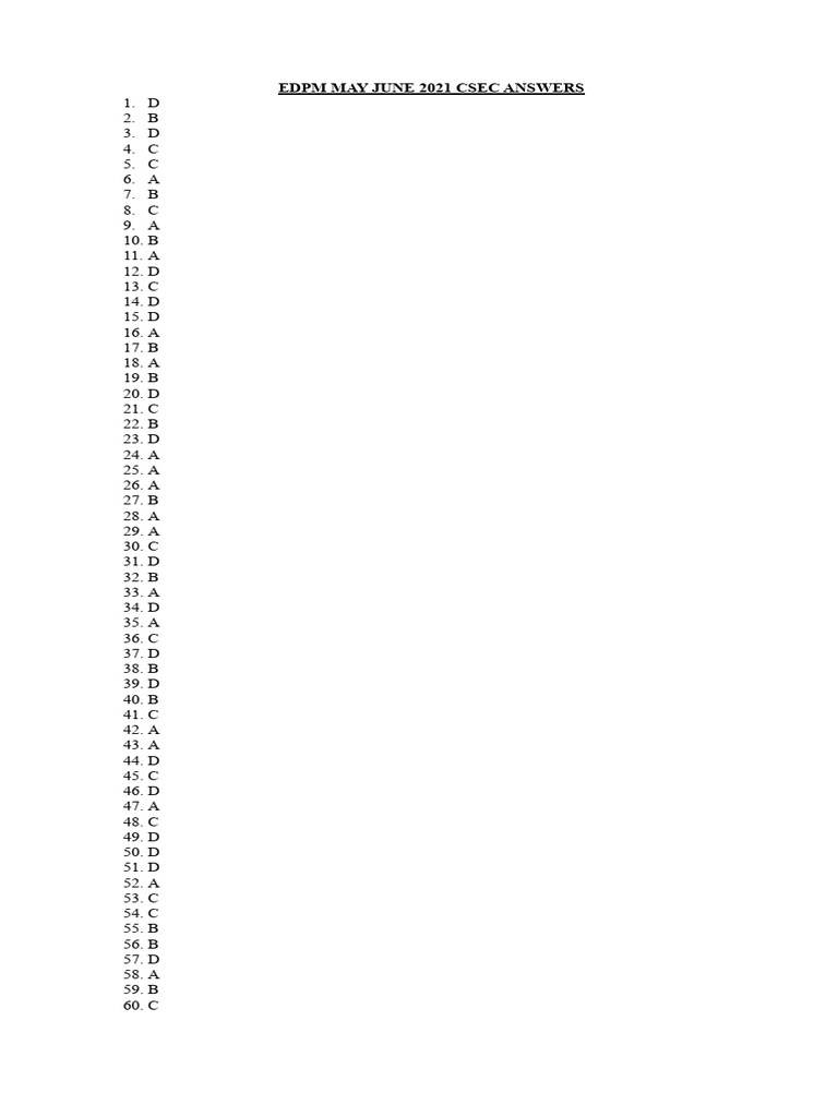 CSEC EDPM Paper 1 Answers 2021-2023 | PDF | Teaching Methods ...