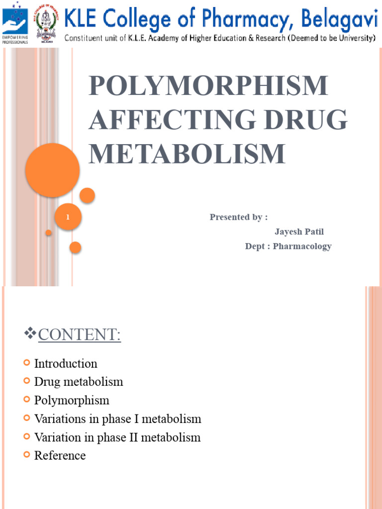 Polymorphism Impact on Drug Metabolism | PDF | Drug Metabolism ...