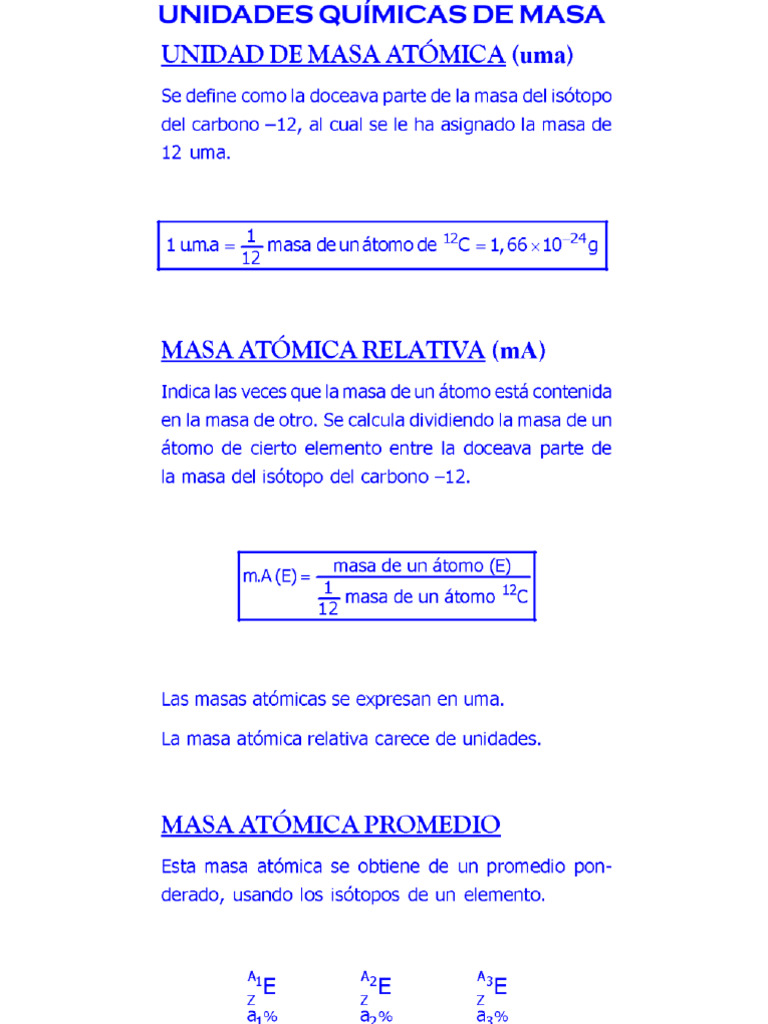 UNIDADES QUIMICA DE MASA | PDF