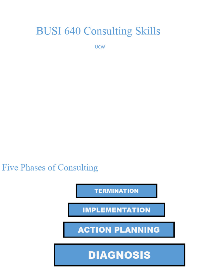 Five Phases of Consulting Skills Guide | PDF | Consultant | Evaluation