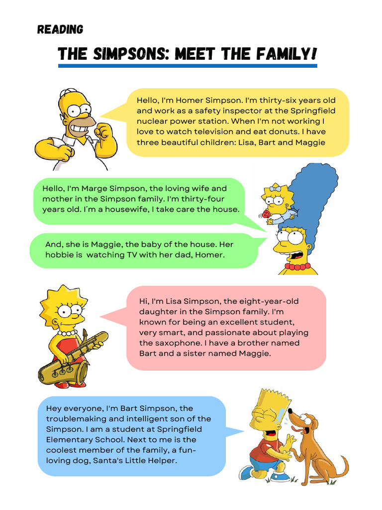 The Simpsons Meet The Family! | PDF | Lisa Simpson | Bart Simpson