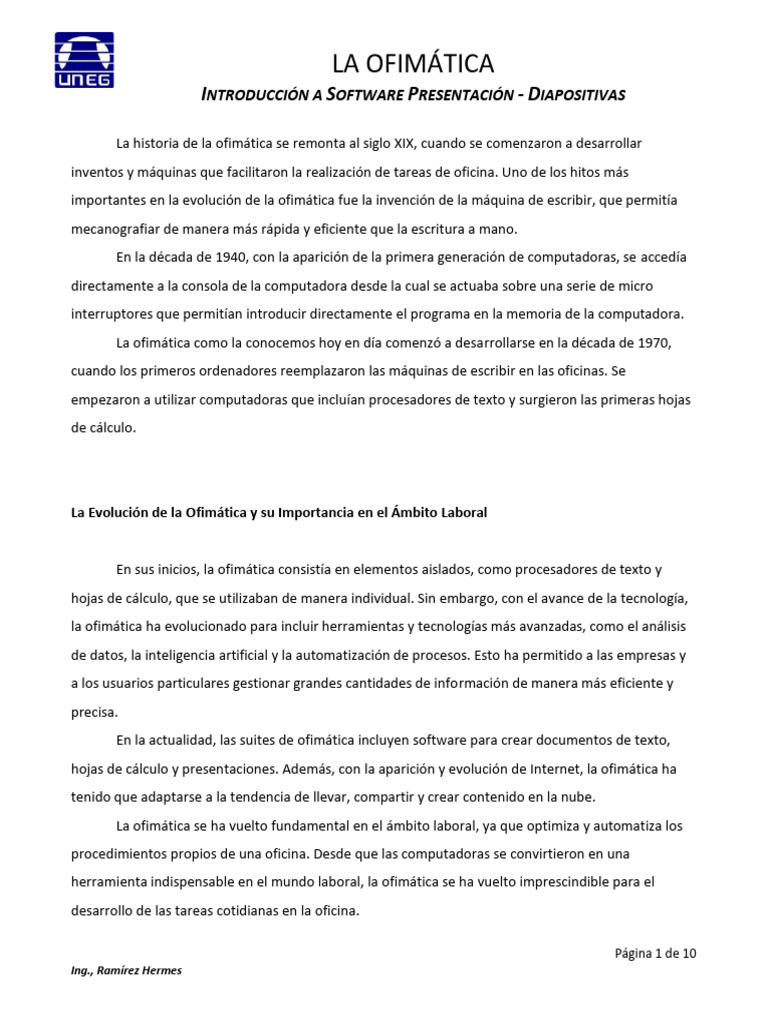 LA OFIMATICA (Intro A Presentacion y Diapositivas) | PDF | Microsoft PowerPoint | Microsoft Office