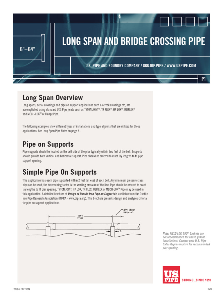 USP36950 Long Span Crossing Pipe FNL | PDF | Pipe (Fluid Conveyance ...