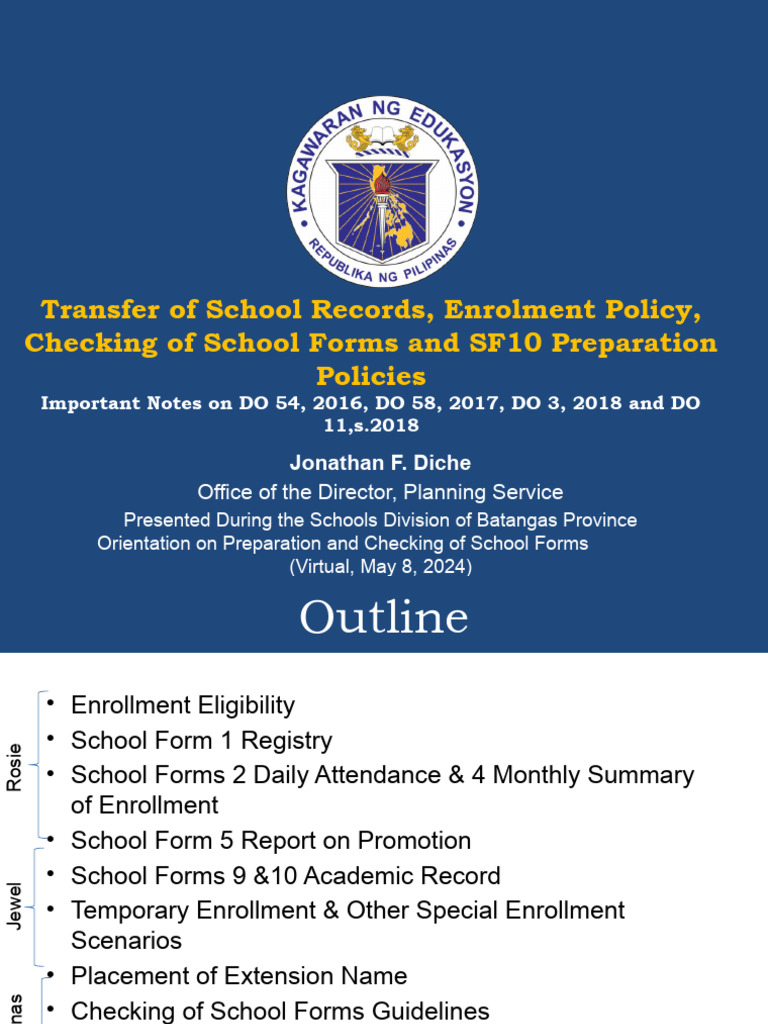 PS Policies On Enrolment Transfer of Docs Checking of School Forms and ...