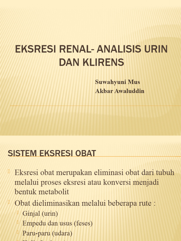 Eksresi Renal Dan Analisis Urin Dan Klirens | PDF