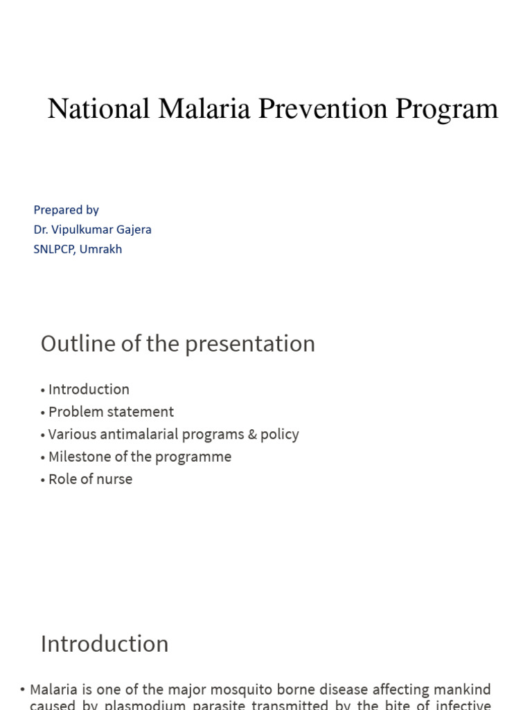 National Malaria Prevention Program | PDF | Malaria | Plasmodium