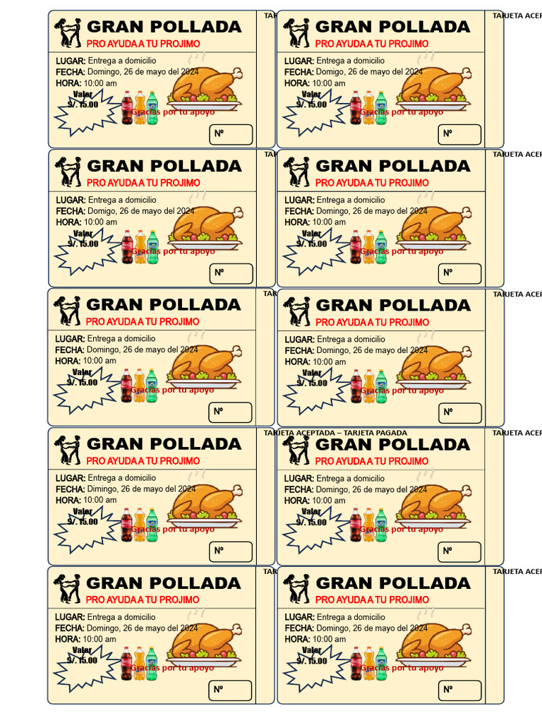 Tarjeta Pollada | PDF