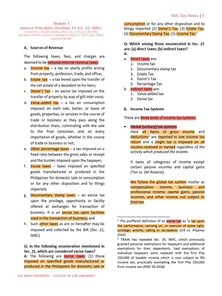 General Principles of Income Taxation | PDF | Taxes | Income