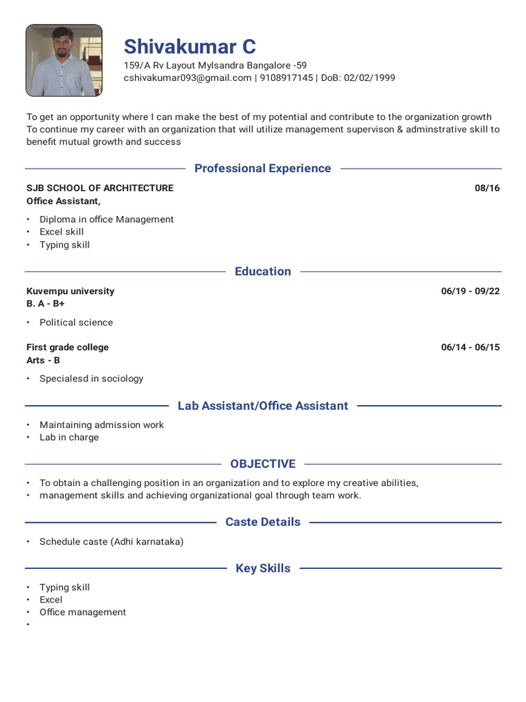 Shivakumar C - CV | PDF | Self-Improvement