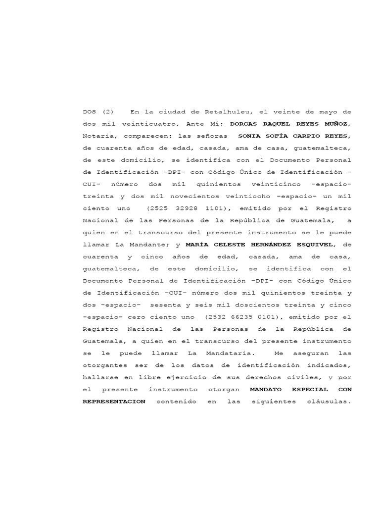 Mandato Con Representacion Especial | PDF