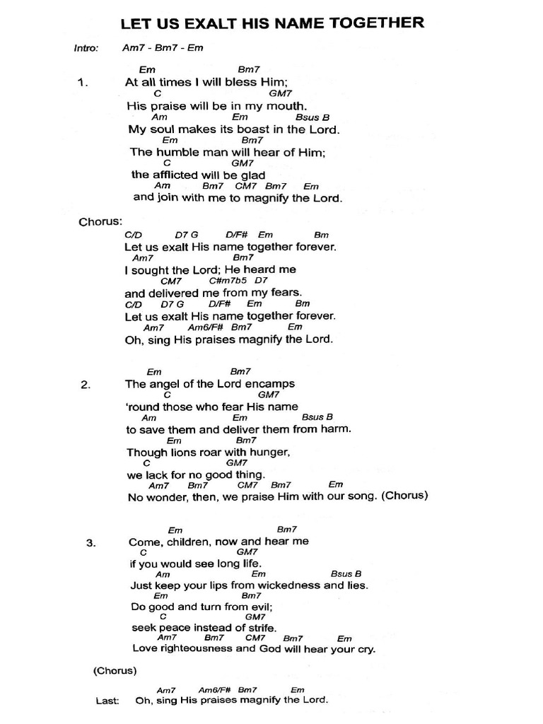 Let Us Exalt | PDF