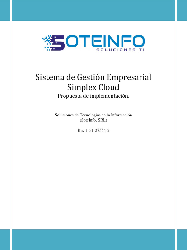 Propuesta Sistema SIMPLEX CLOUD | PDF | Planificación de recursos ...