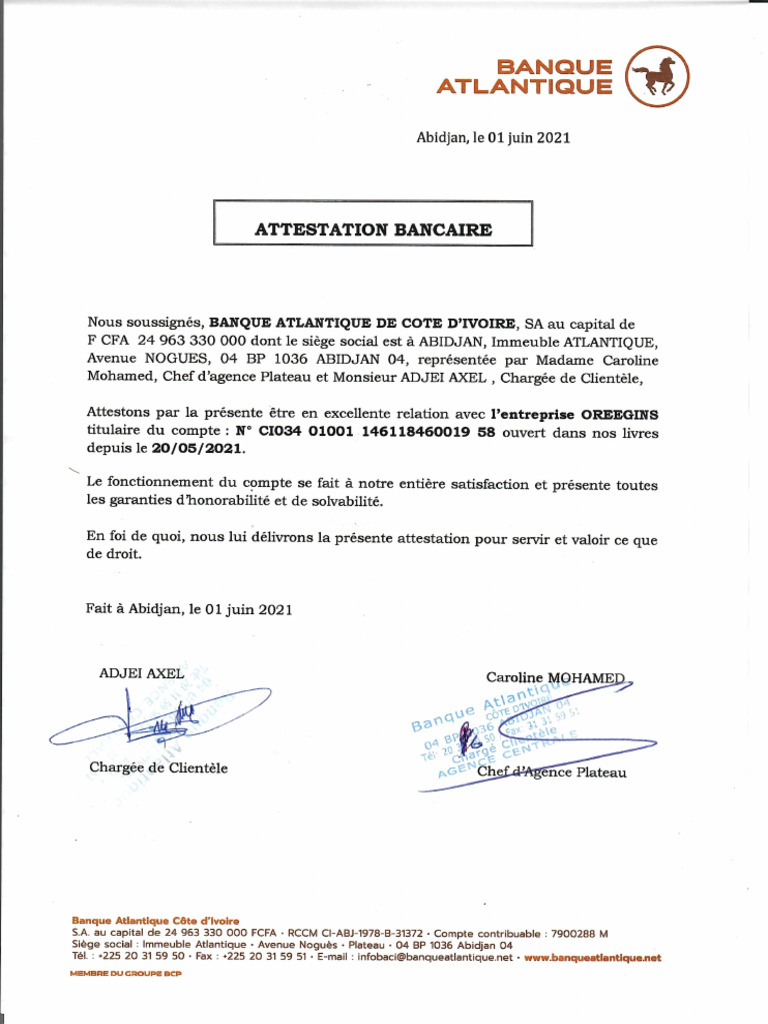 Banque Atlantique | PDF