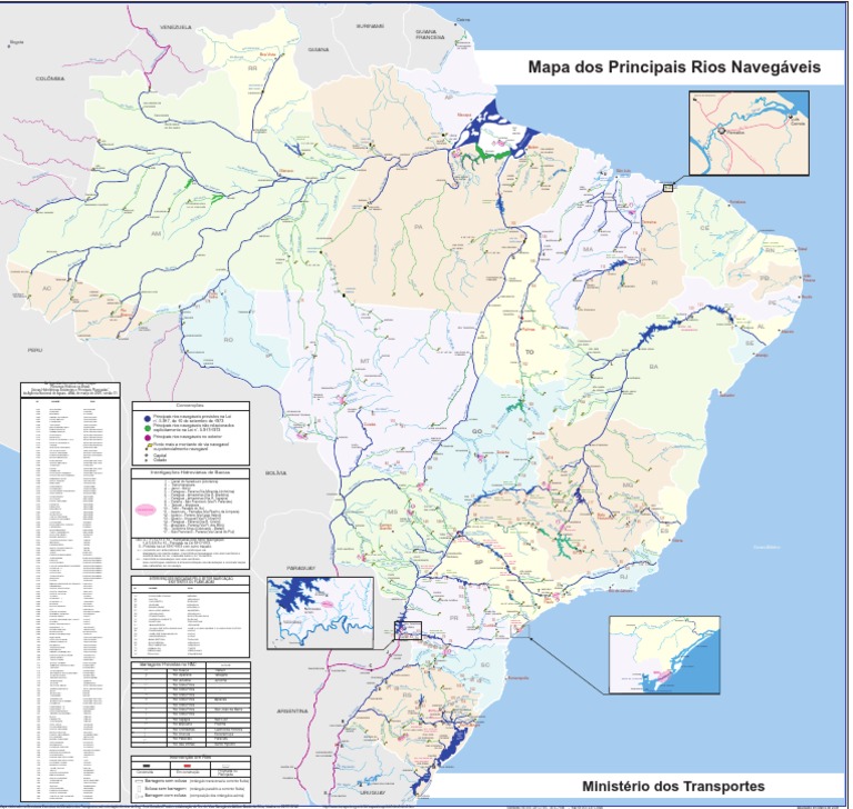 Mapa Das Hidrovias Do Brasil Detalhado Julho 2010 | PDF | Biomas ...